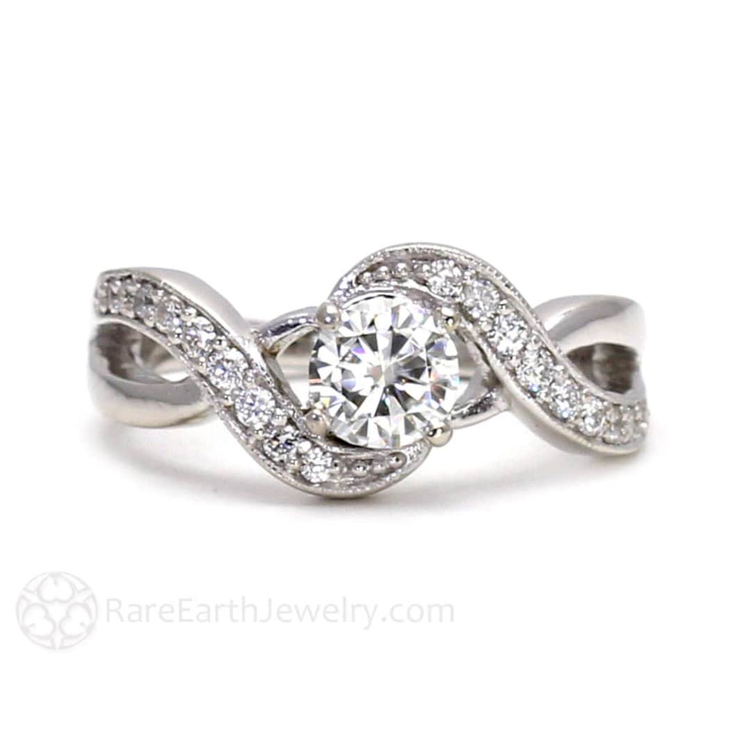 Infinity Design Engagement Ring Moissanite Engagement Ring Round ...