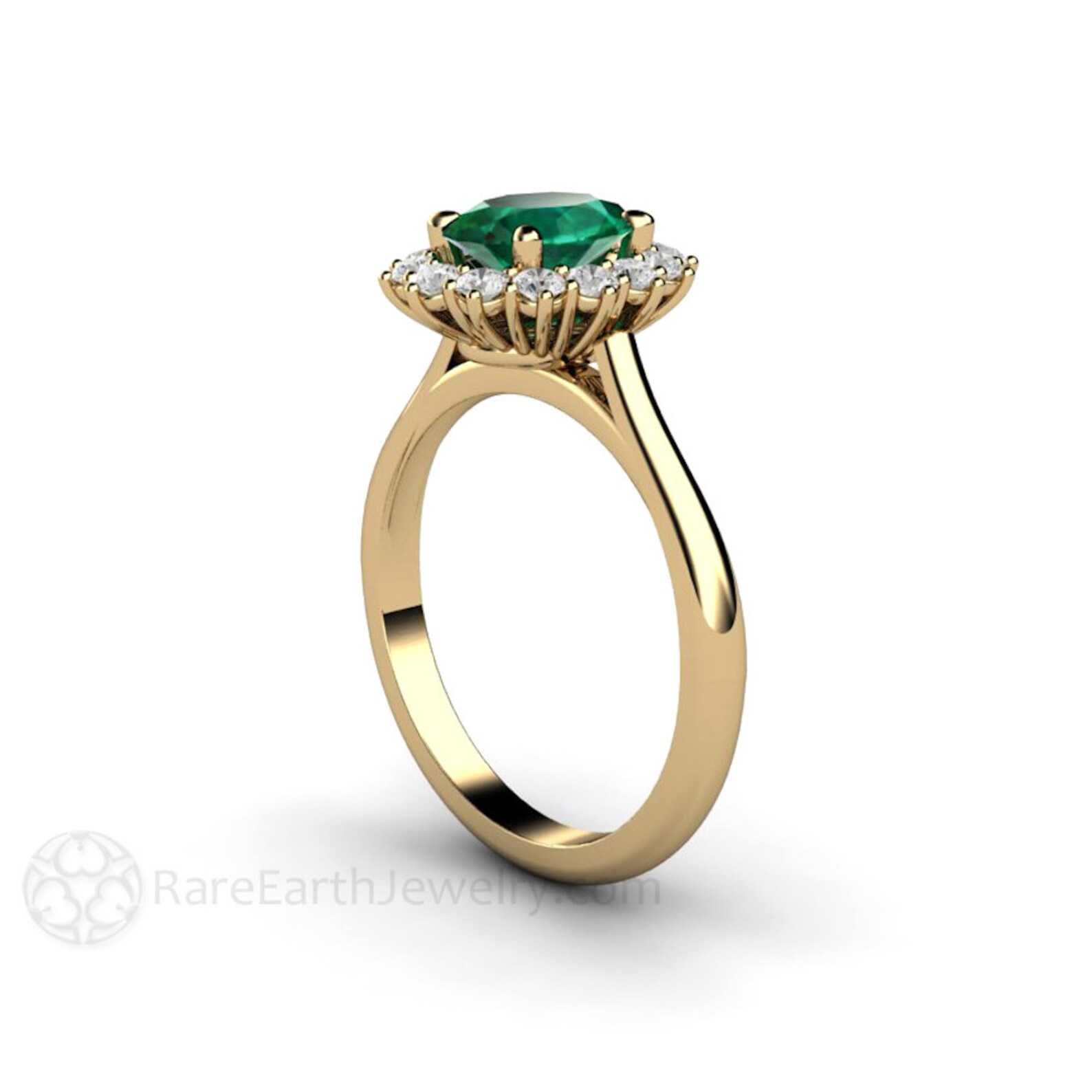Emerald Engagement Ring Oval Emerald Ring With Diamonds - Etsy