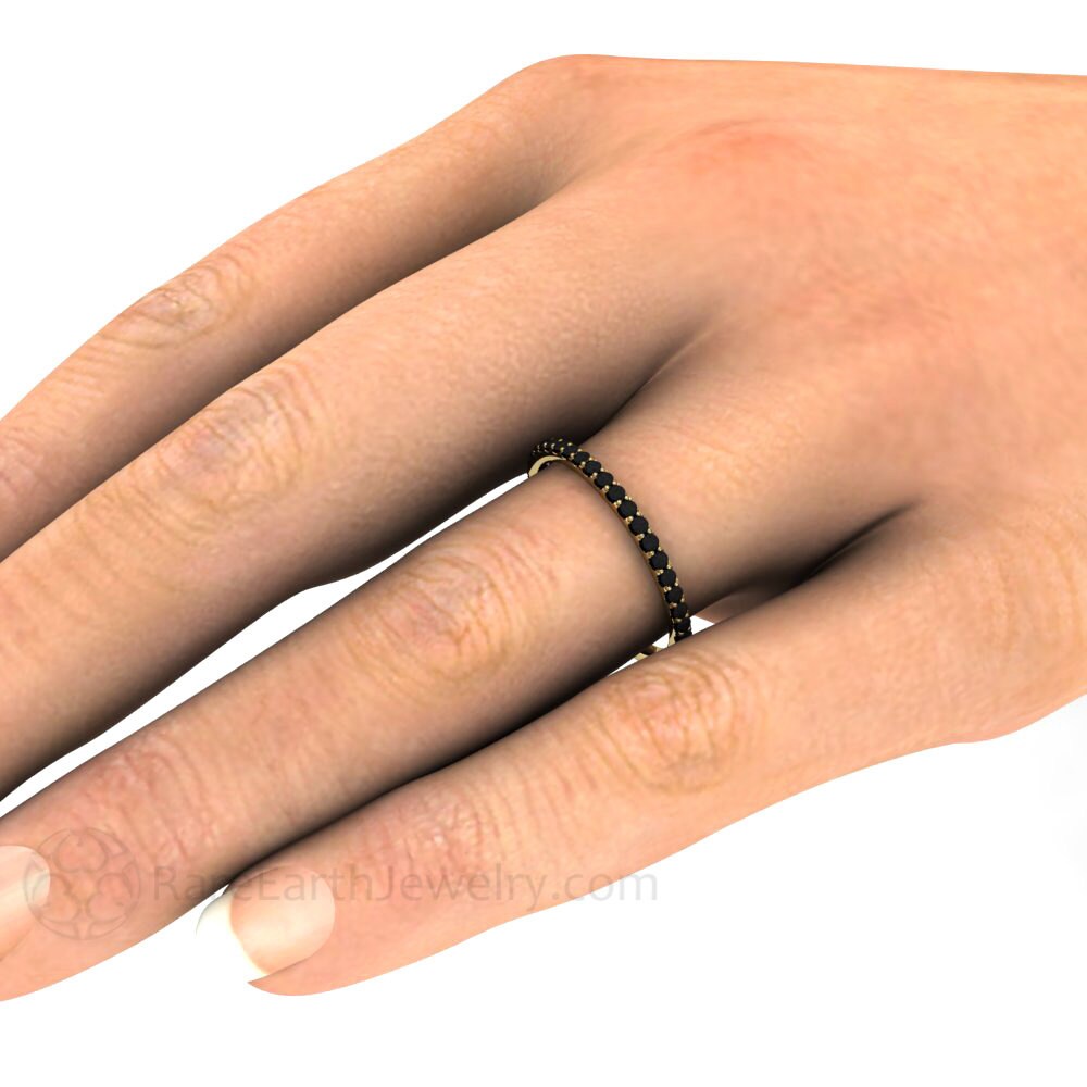 Black Diamond Ring Black Diamond Wedding Band Petite - Etsy