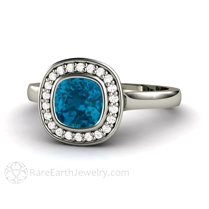 Blue Halo Ring - Etsy