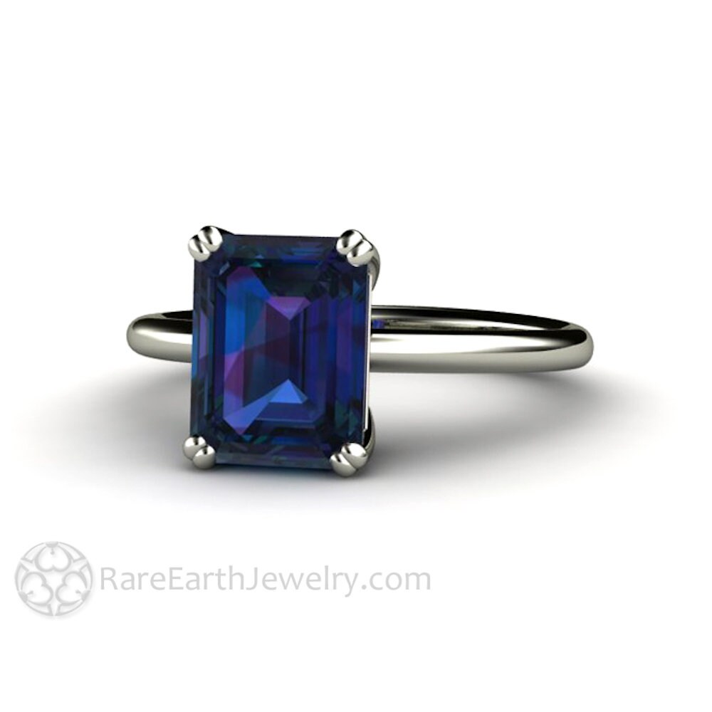 Alexandrite Ring Double Prong Solitaire Alexandrite | Etsy