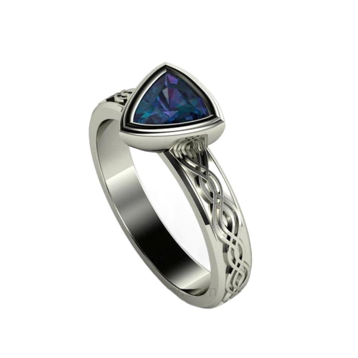 Modern Trillion Alexandrite Ring | Unique Color Change Gemstone ...