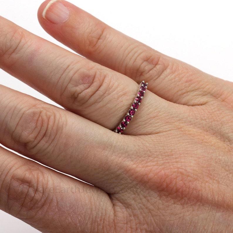 Ruby Wedding Ring Ruby Anniversary Band Real Natural Ruby - Etsy