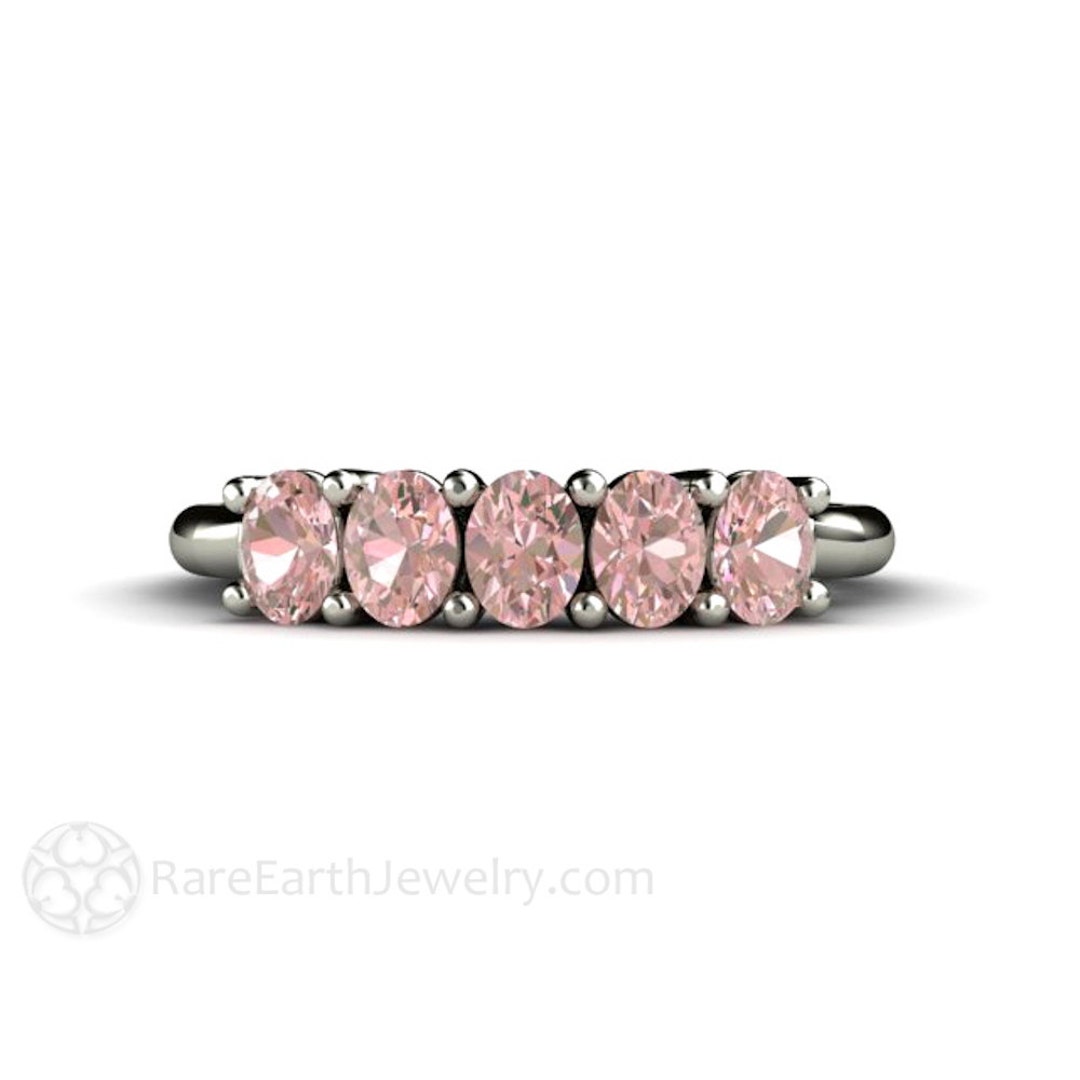 Baby Pink Tourmaline Ring Anniversary Band Stackable Ring Custom ...
