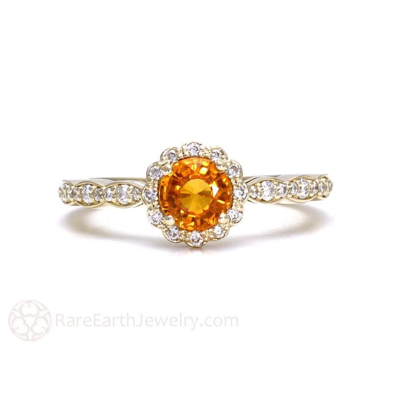 Orange Gemstone Ring - Etsy