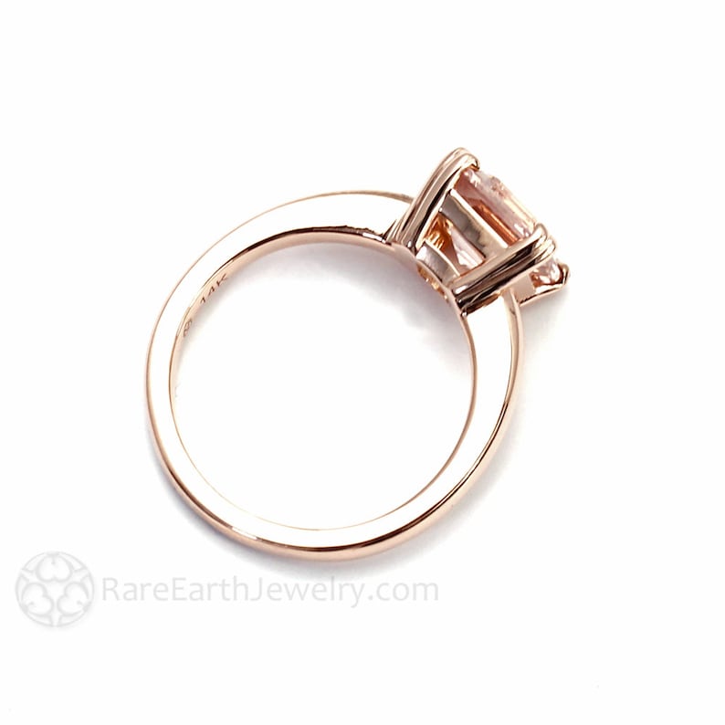 Asscher Morganite Engagement Ring Morganite Ring Asher Solitaire Double ...