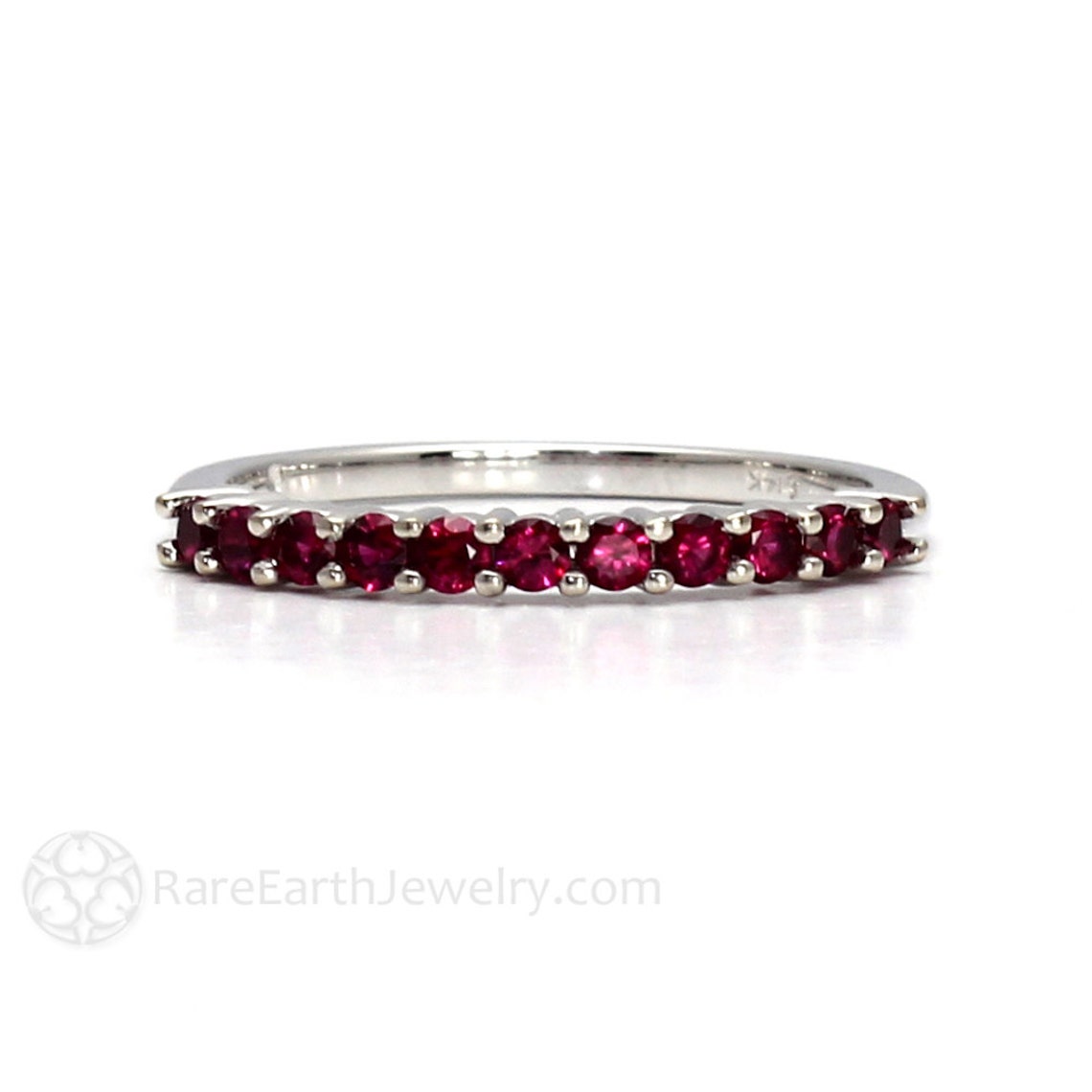Ruby Wedding Ring Ruby Anniversary Band Real Natural Ruby - Etsy