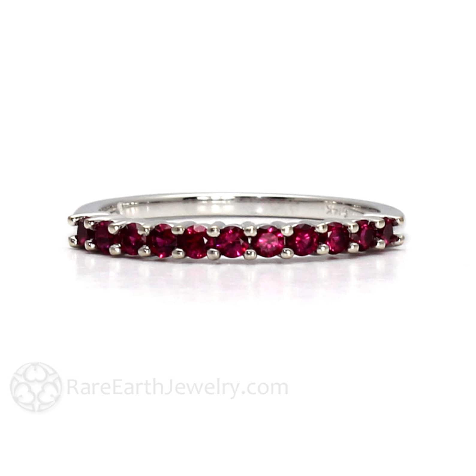 Ruby Wedding Ring Ruby Anniversary Band Real Natural Ruby - Etsy