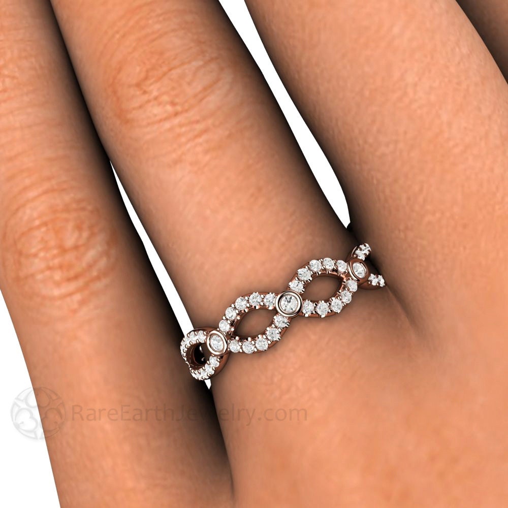 Diamond Wedding Ring With Infinity Design Pave Diamond Wedding Band ...