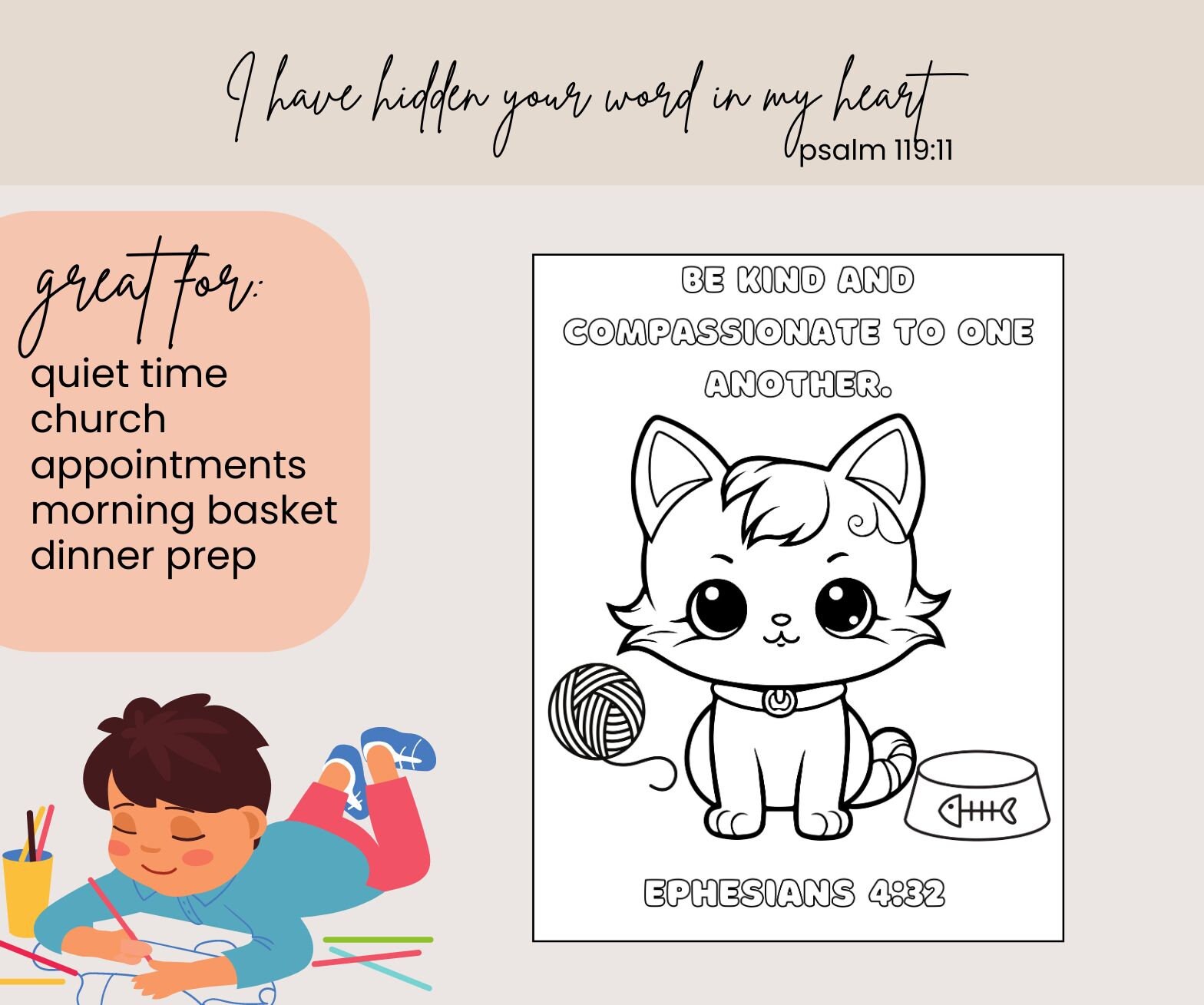 Preschool Christian Bible Verse Homeschool Sunday School Printable ...