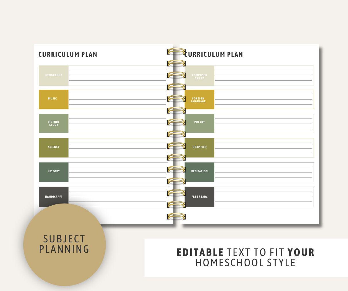 Editable Homeschool Planner + 2026-2027 Homeschool Planner + Homeschool ...