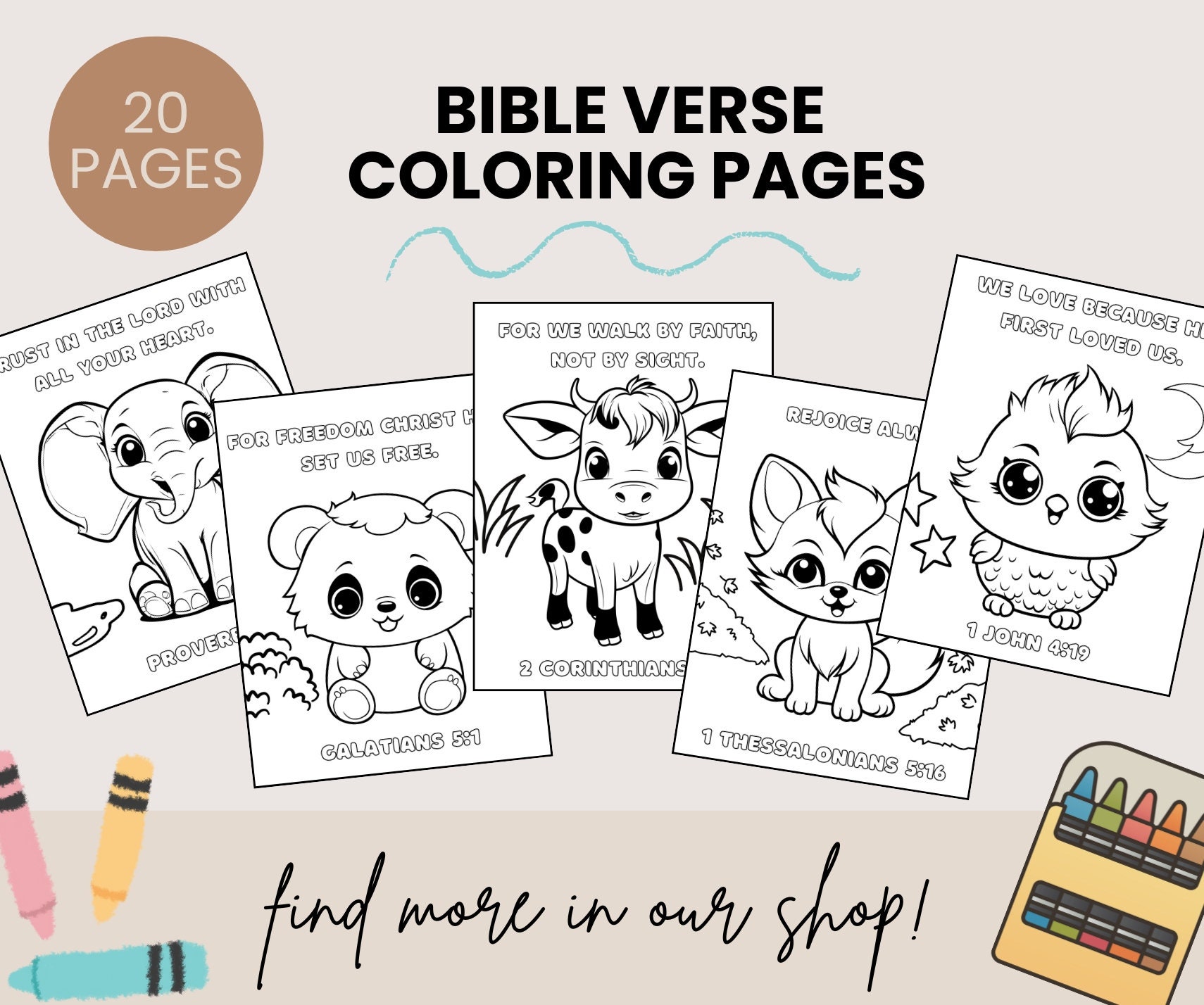 Christian Bible Verse Coloring Pages: Homeschool & Sunday School ...