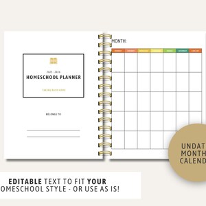 Editable Homeschool Planner + 2025-2026 Homeschool Planner + Homeschool ...