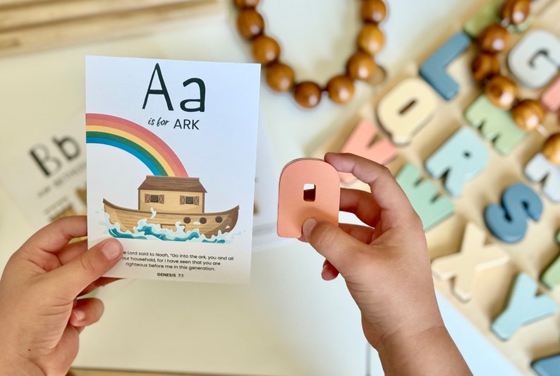 ABC Bible Scripture Flash Cards Memorization Bible Verse Alphabet Card ...