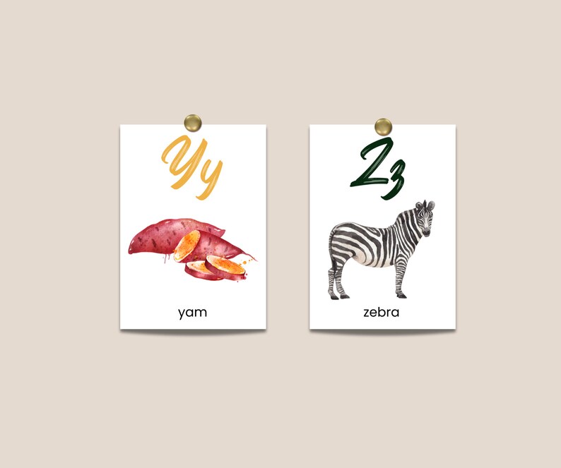 Printable ABC Alphabet Flashcards, ABC Educational Cards, A-Z Cards ...