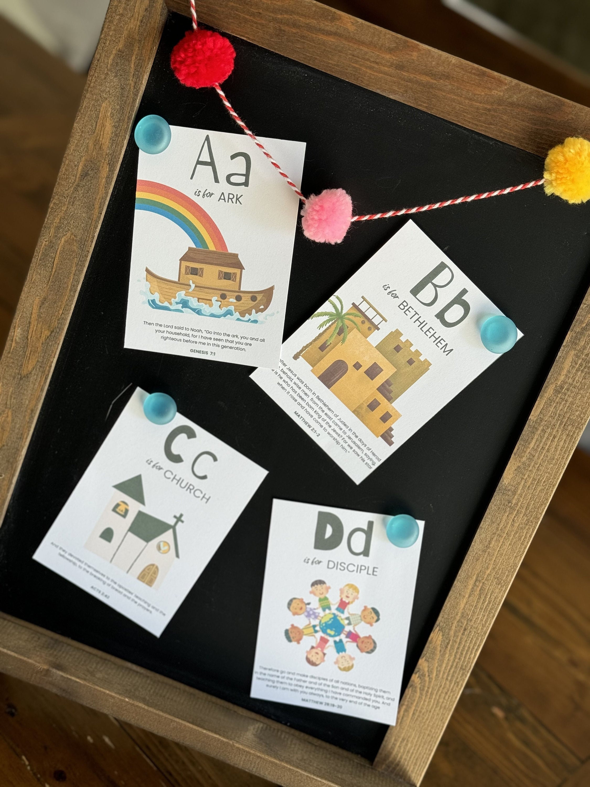 ABC Bible Scripture Flash Cards Memorization Bible Verse Alphabet Card ...
