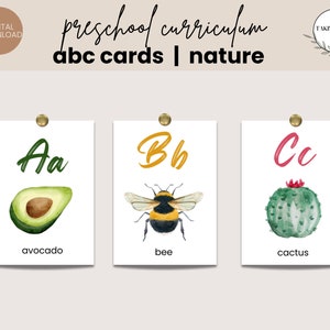 Printable ABC Alphabet Flashcards, ABC Educational Cards, A-Z Cards ...