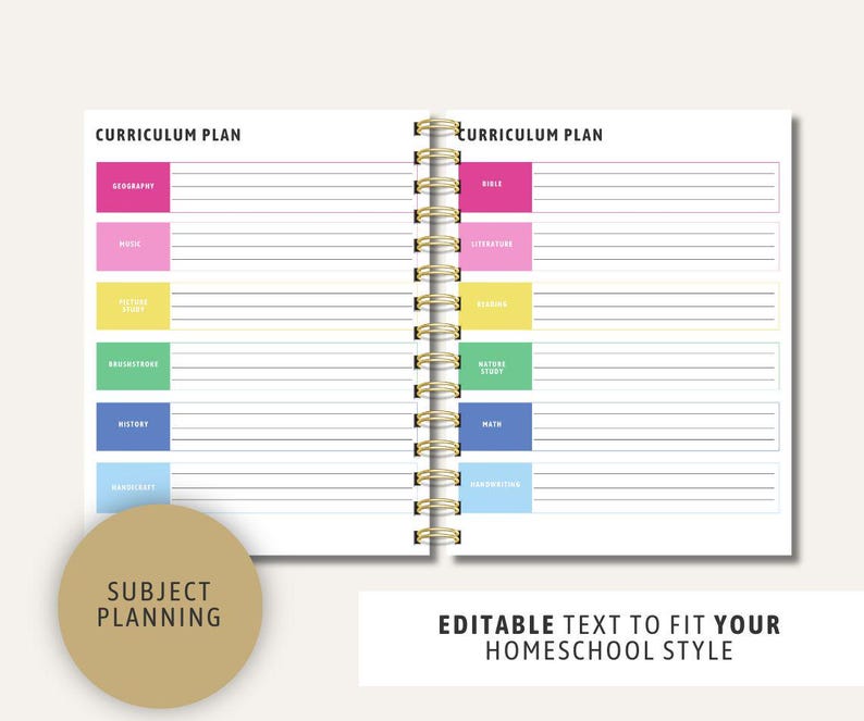 Editable Homeschool Planner + 2026-2027 Homeschool Planner + Homeschool ...