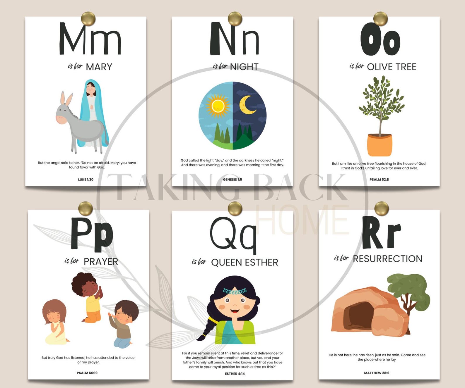 ABC Bible Scripture Flash Cards Memorization Bible Verse Alphabet Card ...