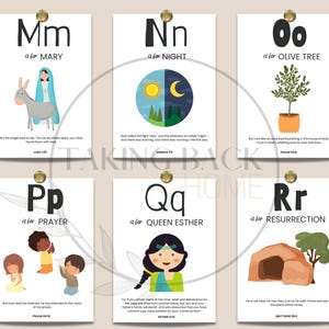 ABC Bible Scripture Flash Cards Memorization Bible Verse Alphabet Card ...