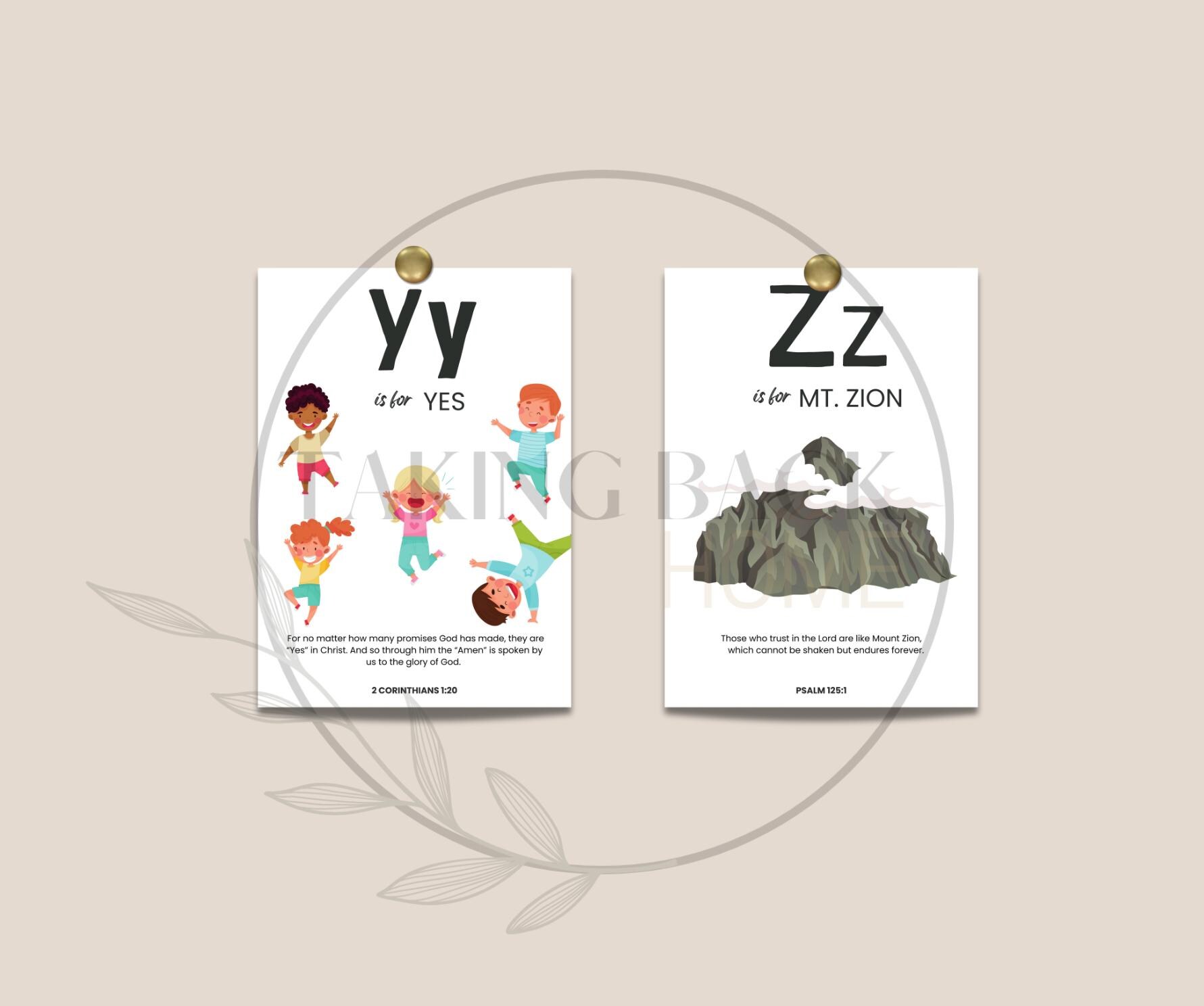 ABC Bible Scripture Flash Cards Memorization Bible Verse Alphabet Card ...