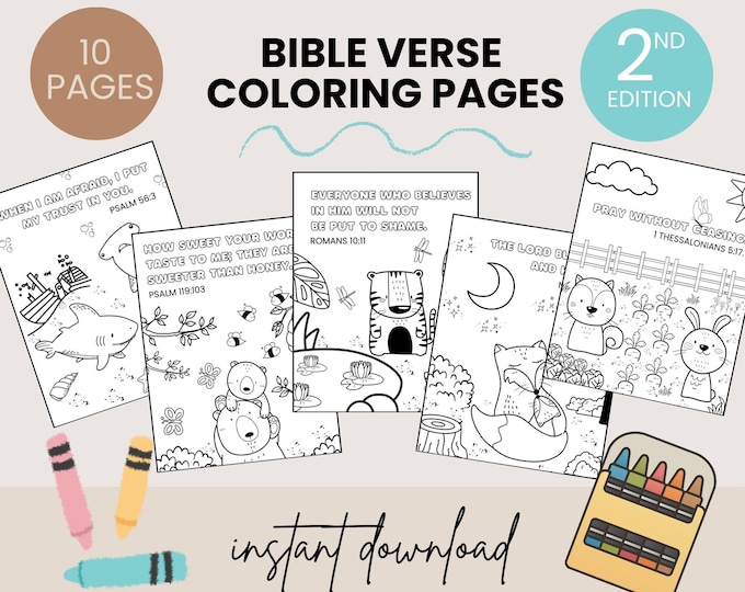Preschool Christian Bible Verse Homeschool Sunday School Printable ...
