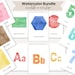 Rainbow Watercolor Shapes Flashcards, Preschool Shapes, Educational ...