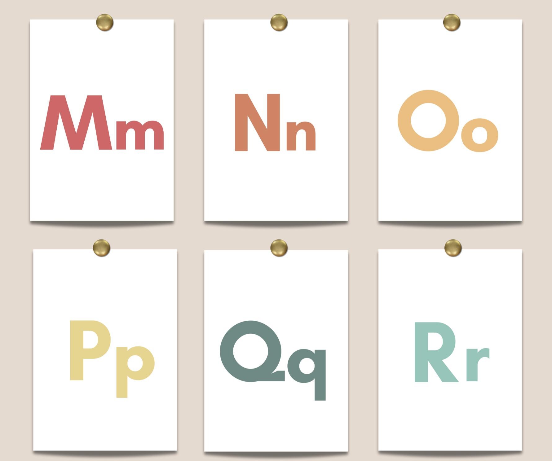 Alphabet Flashcards, ABC Flash Cards, Educational Cards, A-Z Cards ...