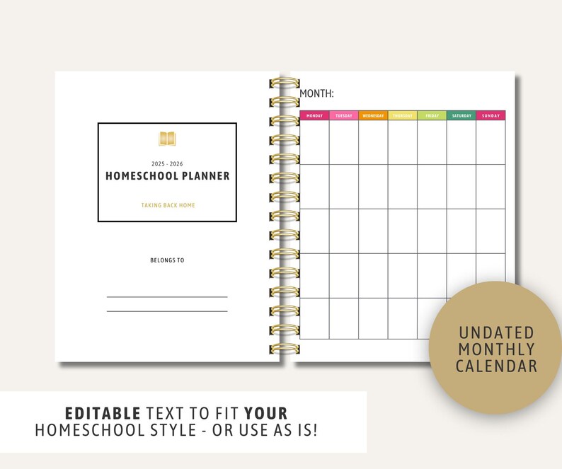 Editable Homeschool Planner + 2025-2026 Homeschool Planner + Homeschool ...