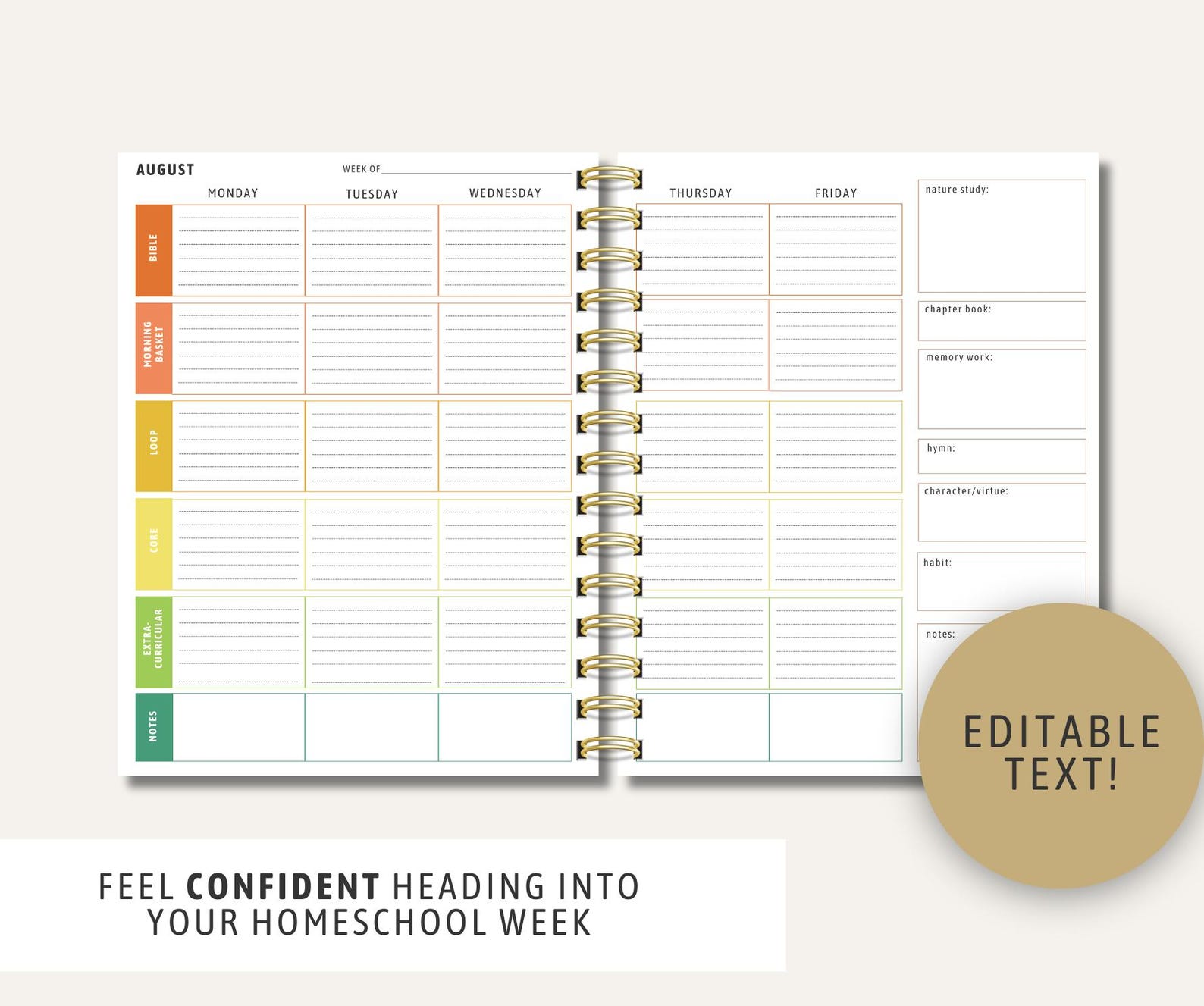 Editable Homeschool Planner + 2025-2026 Homeschool Planner + Homeschool ...