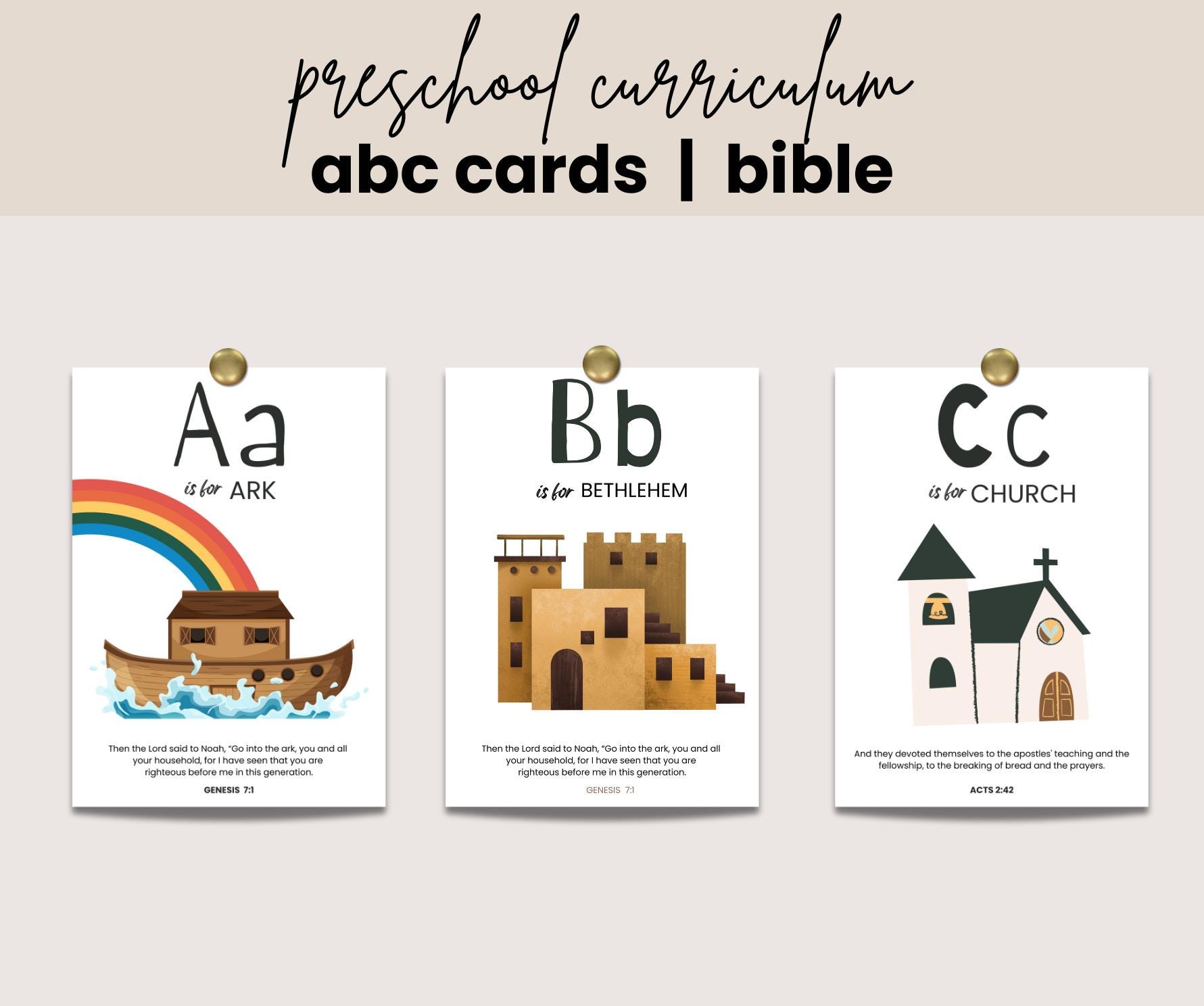 ABC Bible Scripture Flash Cards Memorization Bible Verse Alphabet Card ...