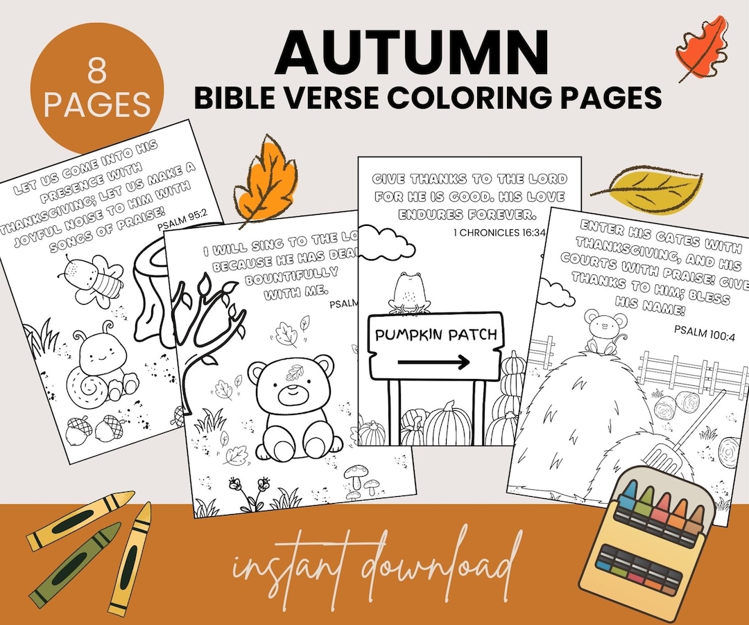 Autumn Thanksgiving Fall Preschool Christian Bible Verse Homeschool ...