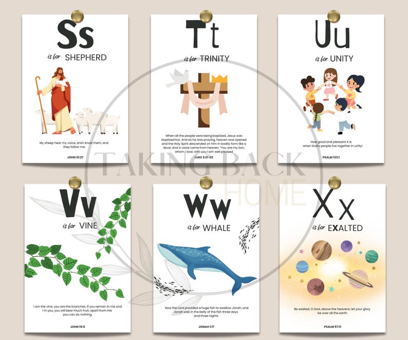 ABC Bible Scripture Flash Cards Memorization Bible Verse Alphabet Card ...