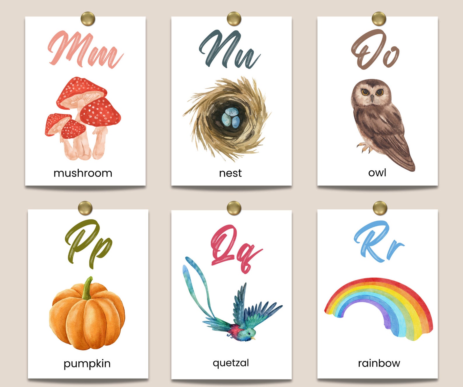 Printable ABC Alphabet Flashcards, ABC Educational Cards, A-Z Cards ...