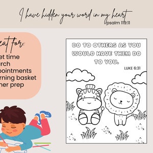 Christian Bible Verse Coloring Pages: Homeschool & Sunday School ...