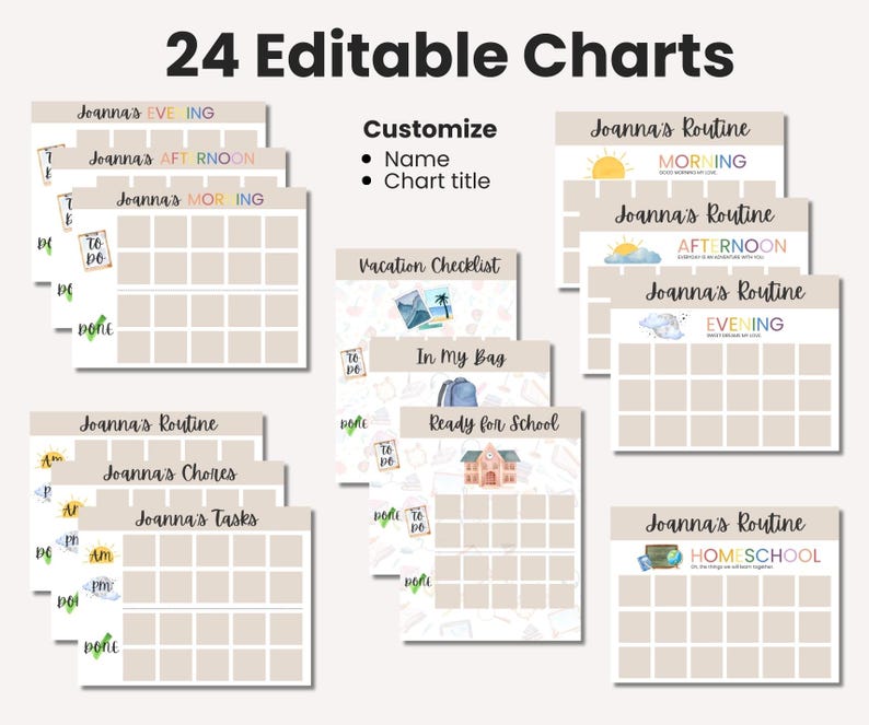 Editable Daily Routine Cards Visual Schedule Toddler Routine Chart for ...