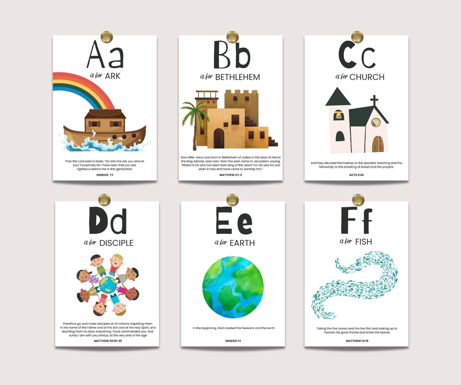 ABC Bible Scripture Flash Cards Memorization Bible Verse Alphabet Card ...