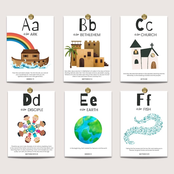 Abc Bible Verse Cards - Etsy