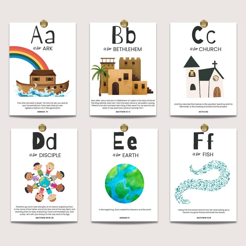 Abc Bible Verse Cards - Etsy
