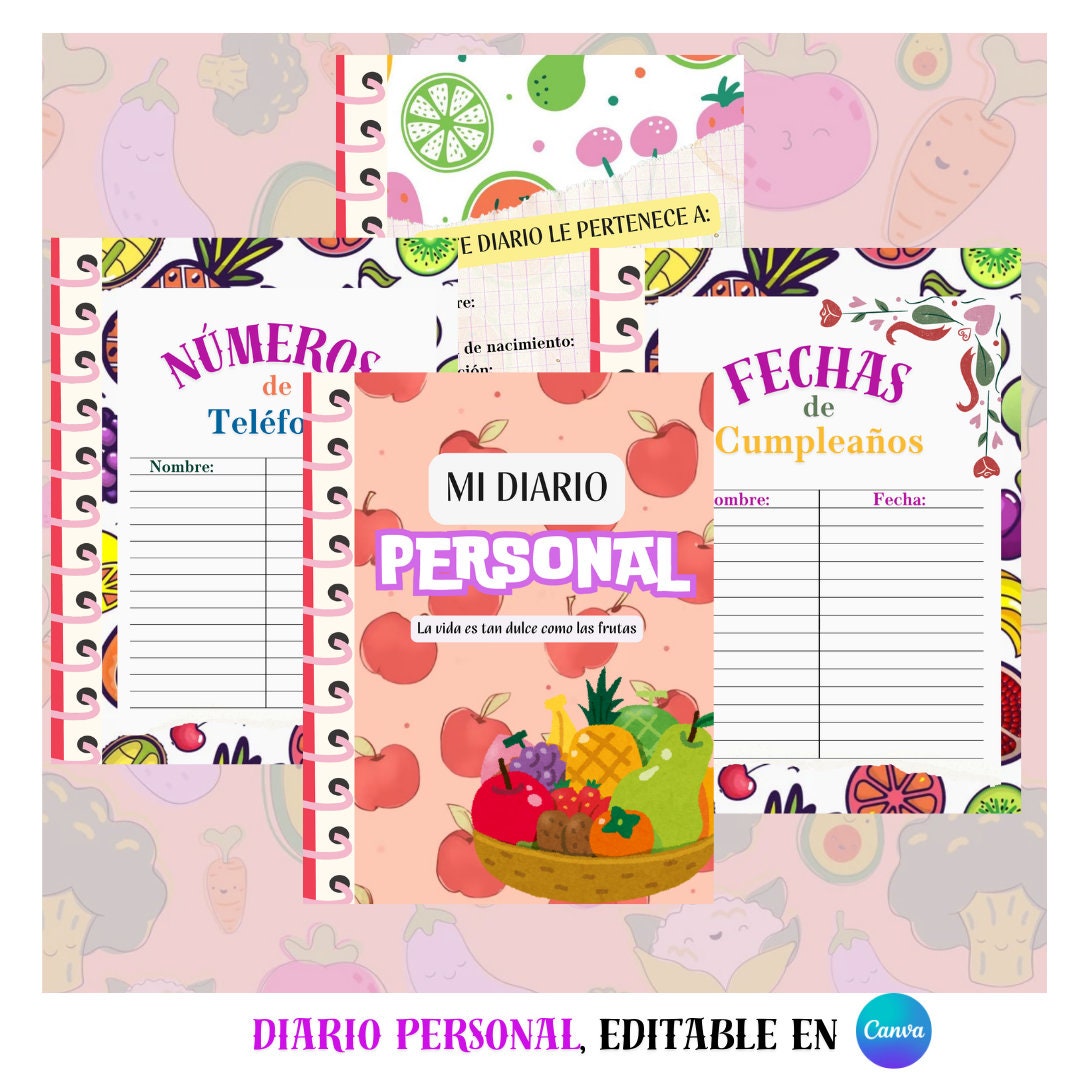 Plantillas, diario personal, diseños digitales, calendario, plantillas ...