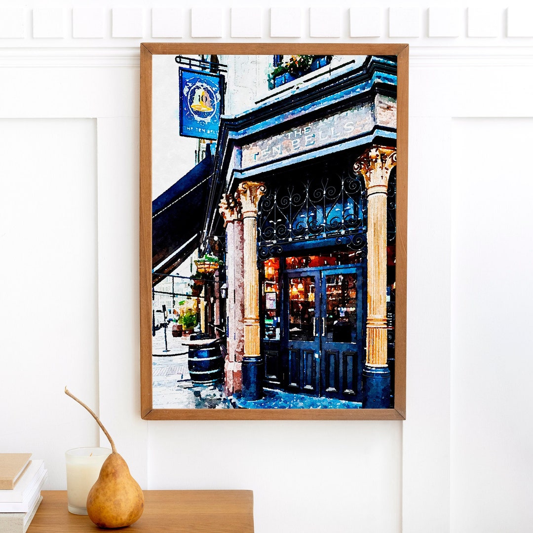 London Pub Watercolor Print or Digital Download, Ten Bells Pub Wall Art ...