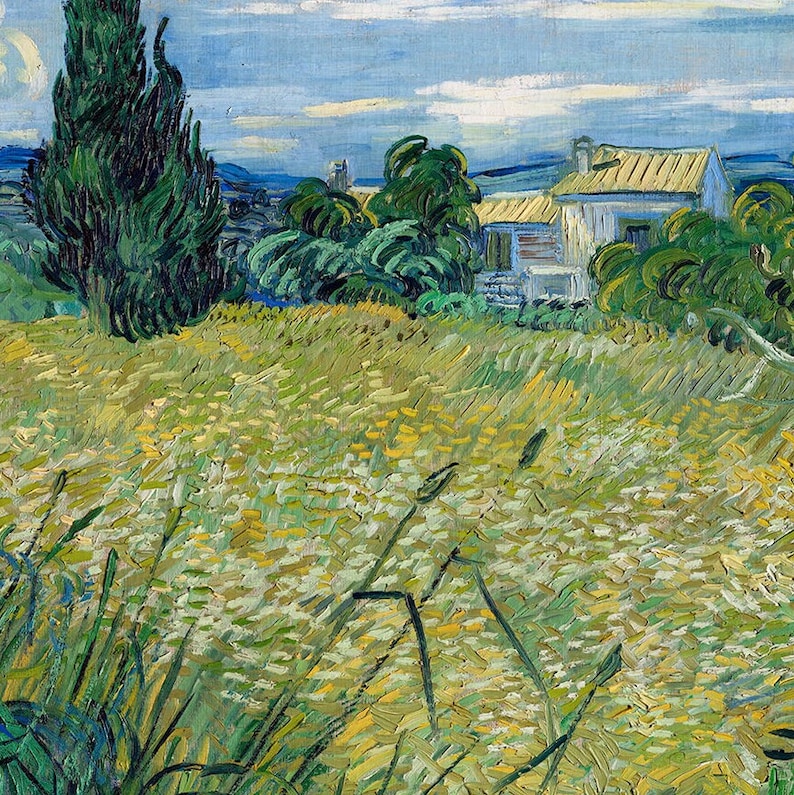 Van Gogh Painting, Vincent Van Gogh Art Print, Van Gogh Green Wheat ...