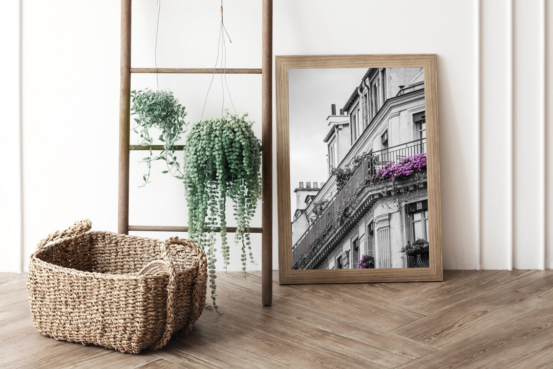 Paris Wall Art Photography, Paris Balcony Pink Flowers, Paris Travel ...