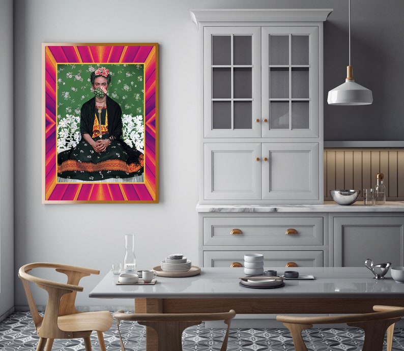 Frida Khalo Art Prints, Frida Flowers Art Print Collage, Frida Wall ...