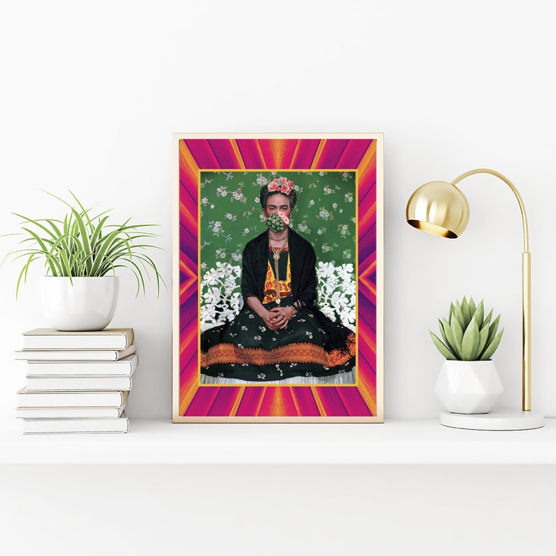 Frida Khalo Art Prints, Frida Flowers Art Print Collage, Frida Wall ...