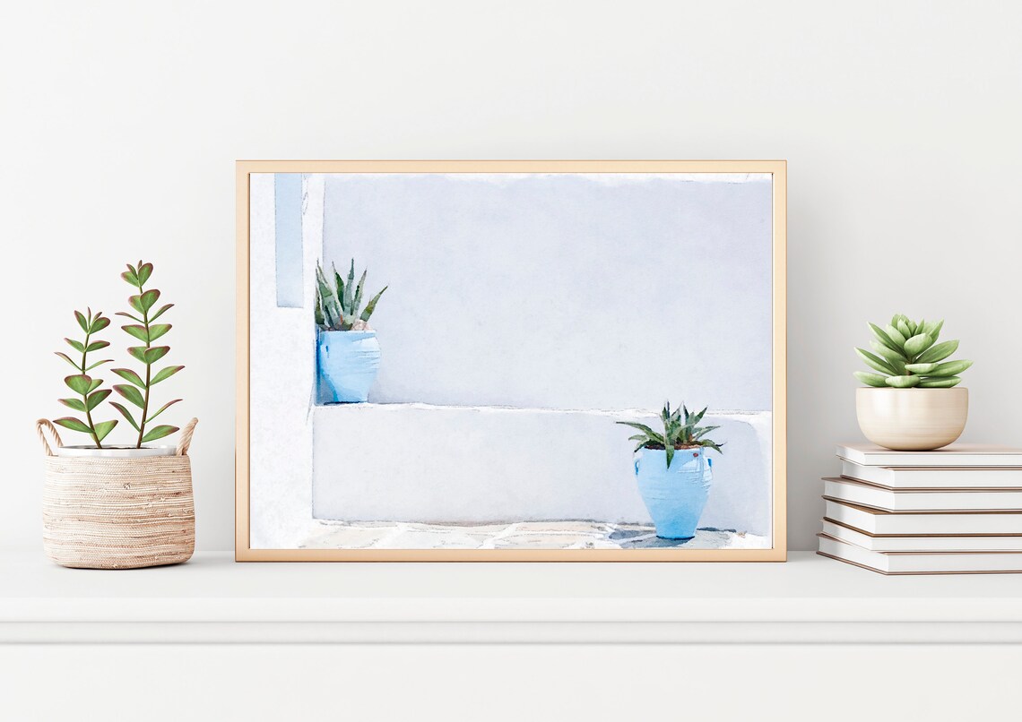 White Wall Art, Minimalist Art Prints, Modern Wall Decor Prints, Greece ...