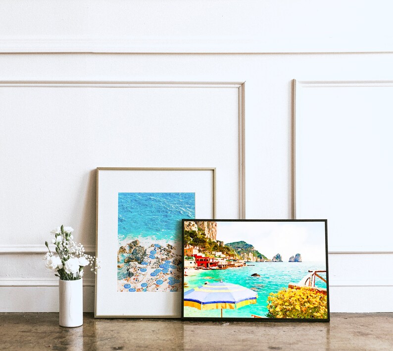 Capri Italy Print Island Coastal Wall Decor Fontelina - Etsy