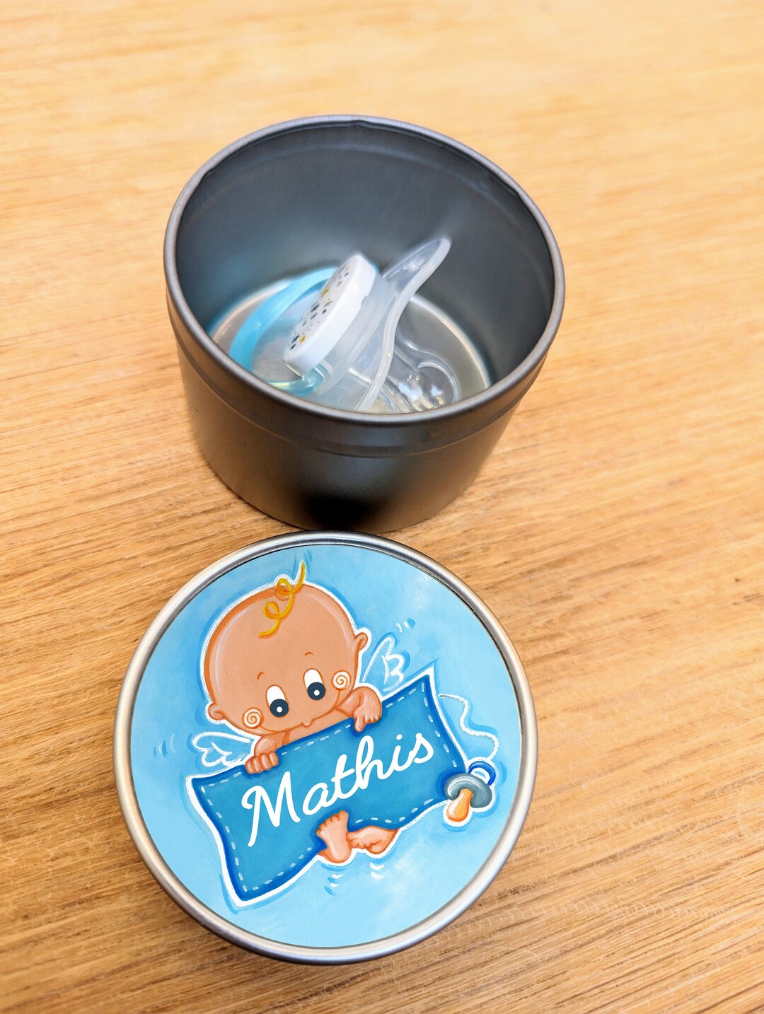 Personalized Silver Pacifier Box - Etsy