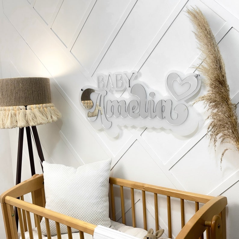 Acrylic Gold Mirror Name Sign, 3D Acrylic Baby Name Sign, Name Sign for ...