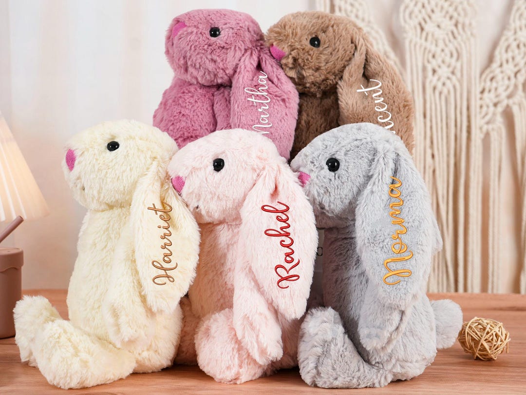 Personalized Stuffed Bunny for Baby,embroidered Plush Bunny Toy,plush ...